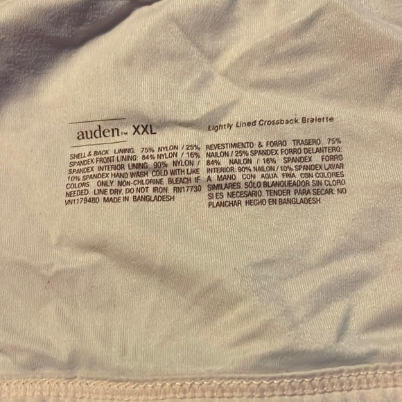 Auden | Intimates & Sleepwear | Auden Cross Back Sports Bra Cream Color ...